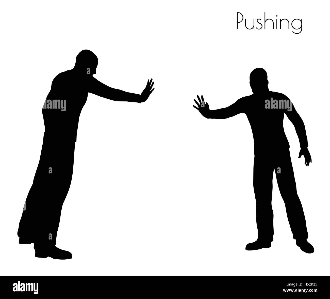EPS 10 vector illustration of man in Pushing Action pose on white ...