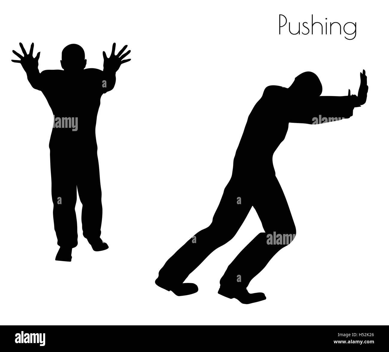 EPS 10 vector illustration of man in Pushing Action pose on white ...