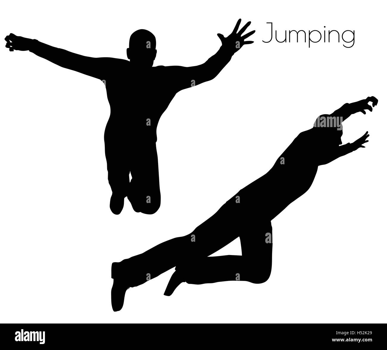 EPS 10 vector illustration of man in Jumping Action pose on white ...