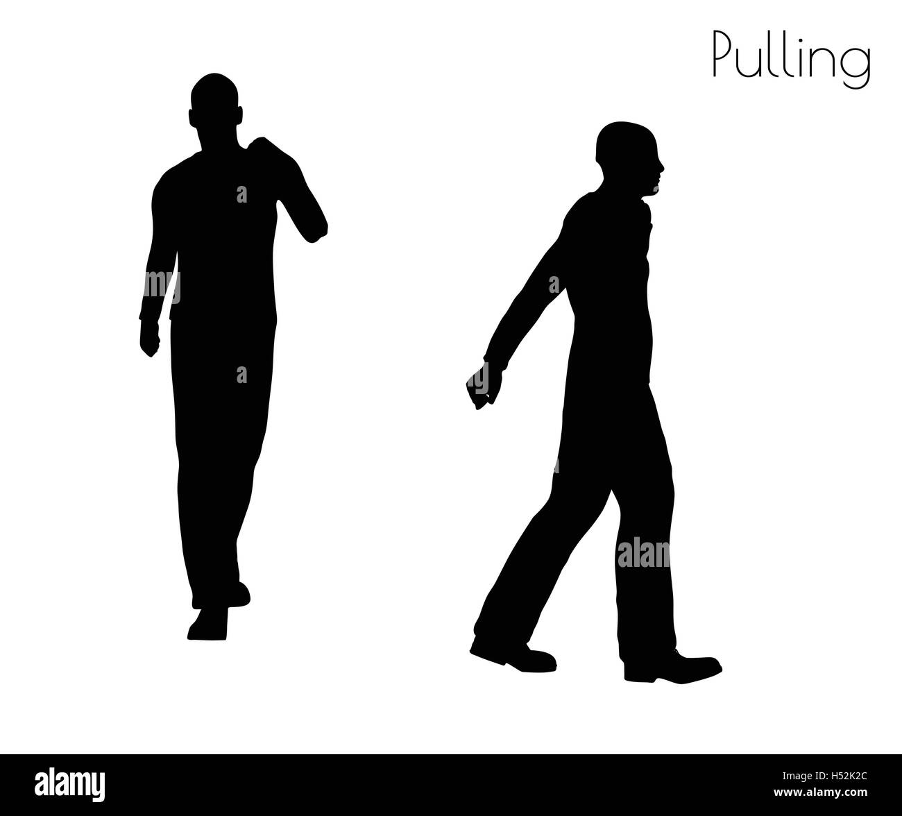 EPS 10 vector illustration of man in Pulling Action pose on white ...