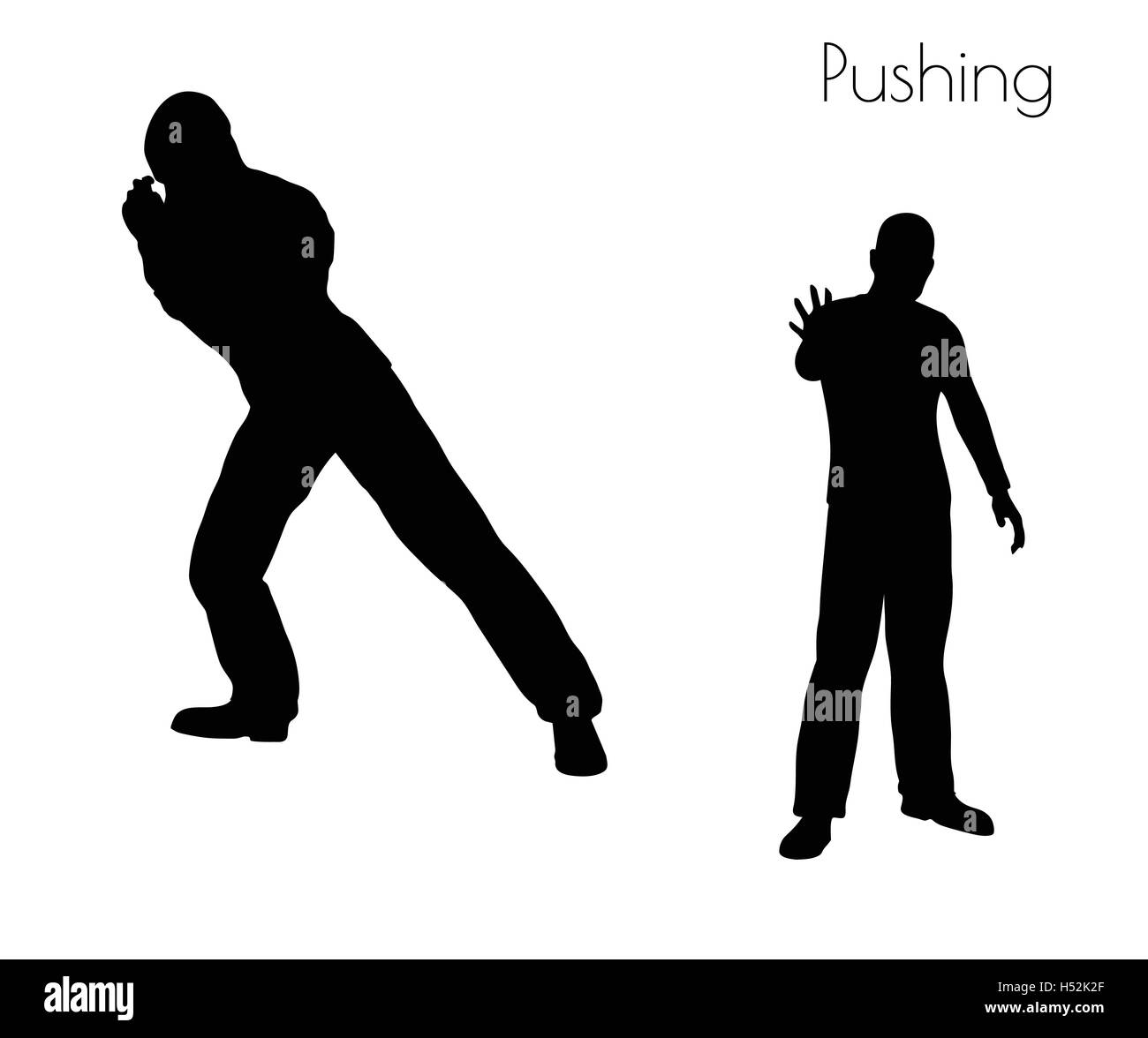 EPS 10 vector illustration of man in Pushing Action pose on white ...