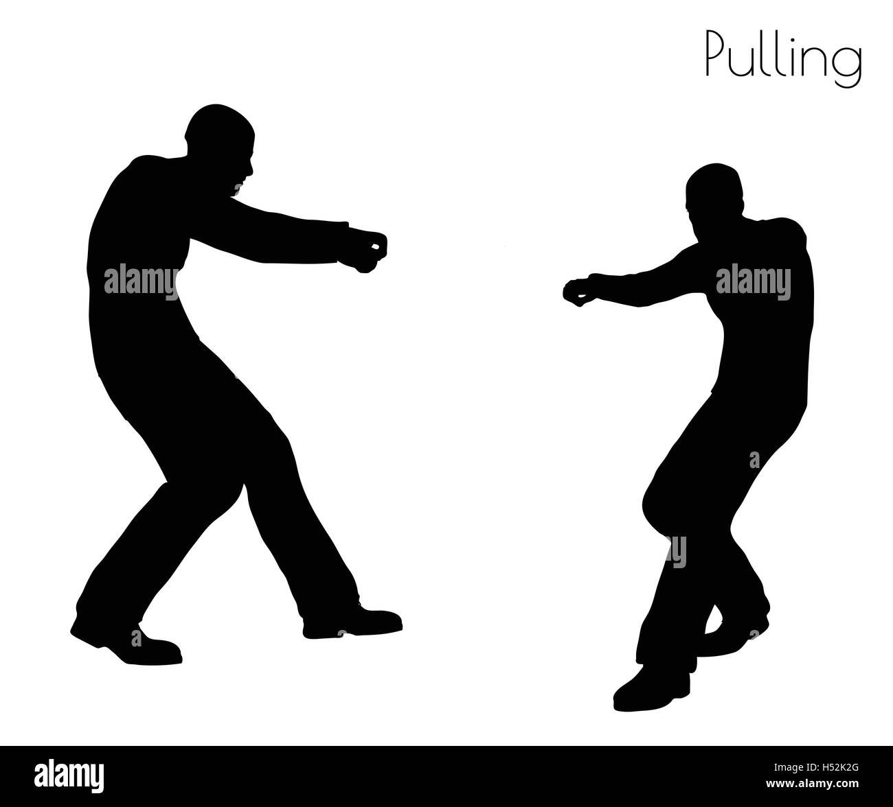 EPS 10 vector illustration of man in Pulling Action pose on white ...