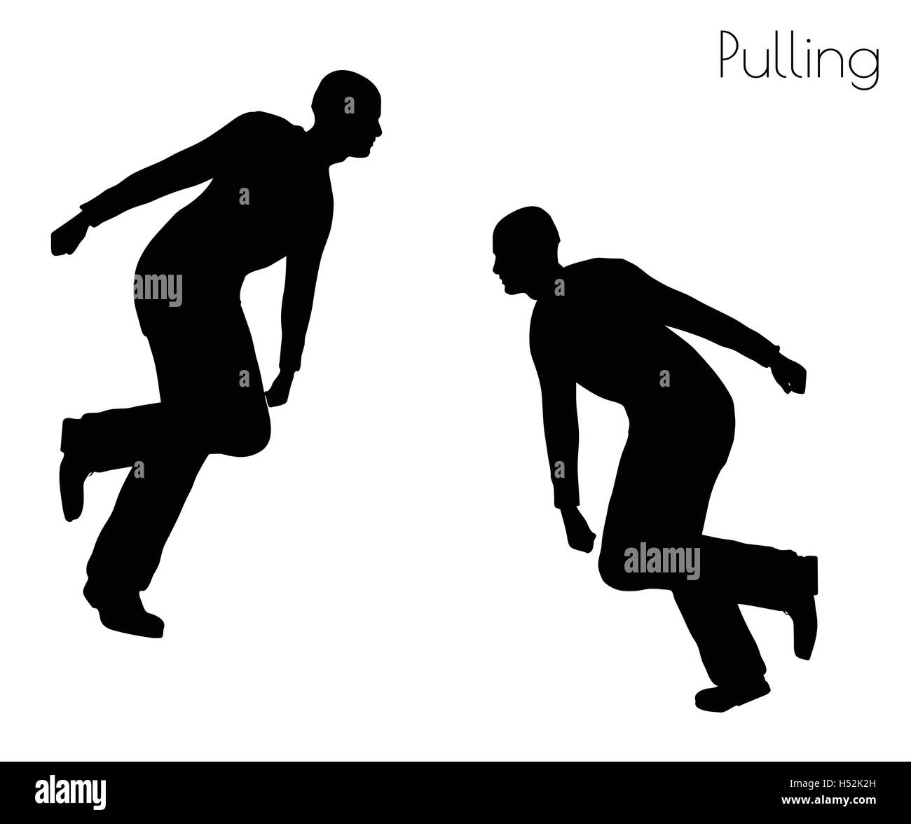 EPS 10 vector illustration of man in Pulling Action pose on white ...