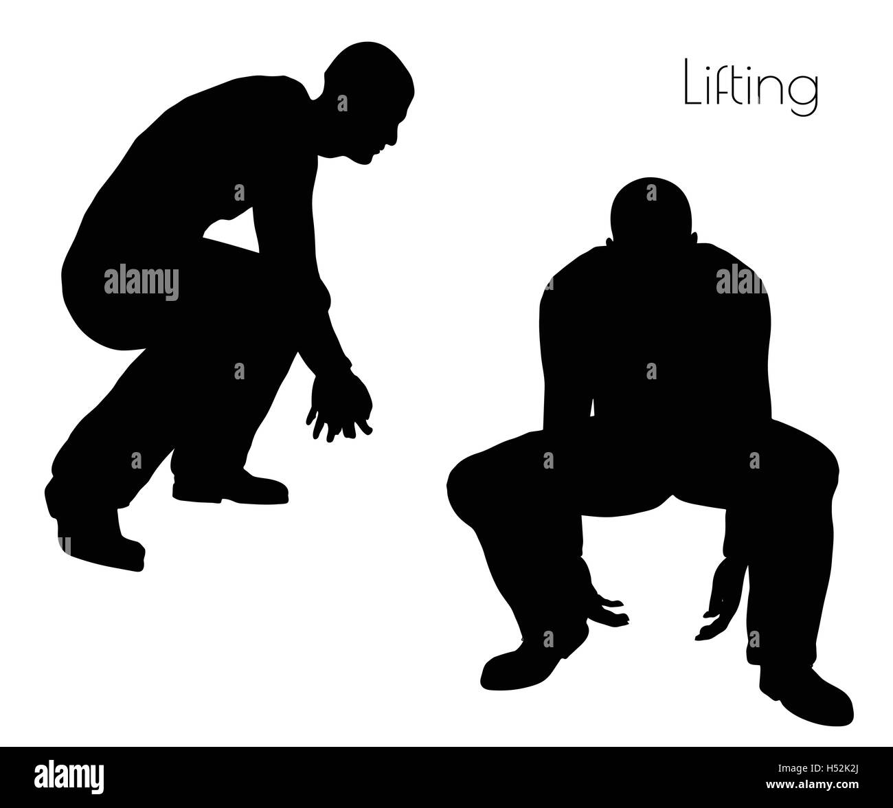 EPS 10 vector illustration of man in Lifting Action pose on white ...