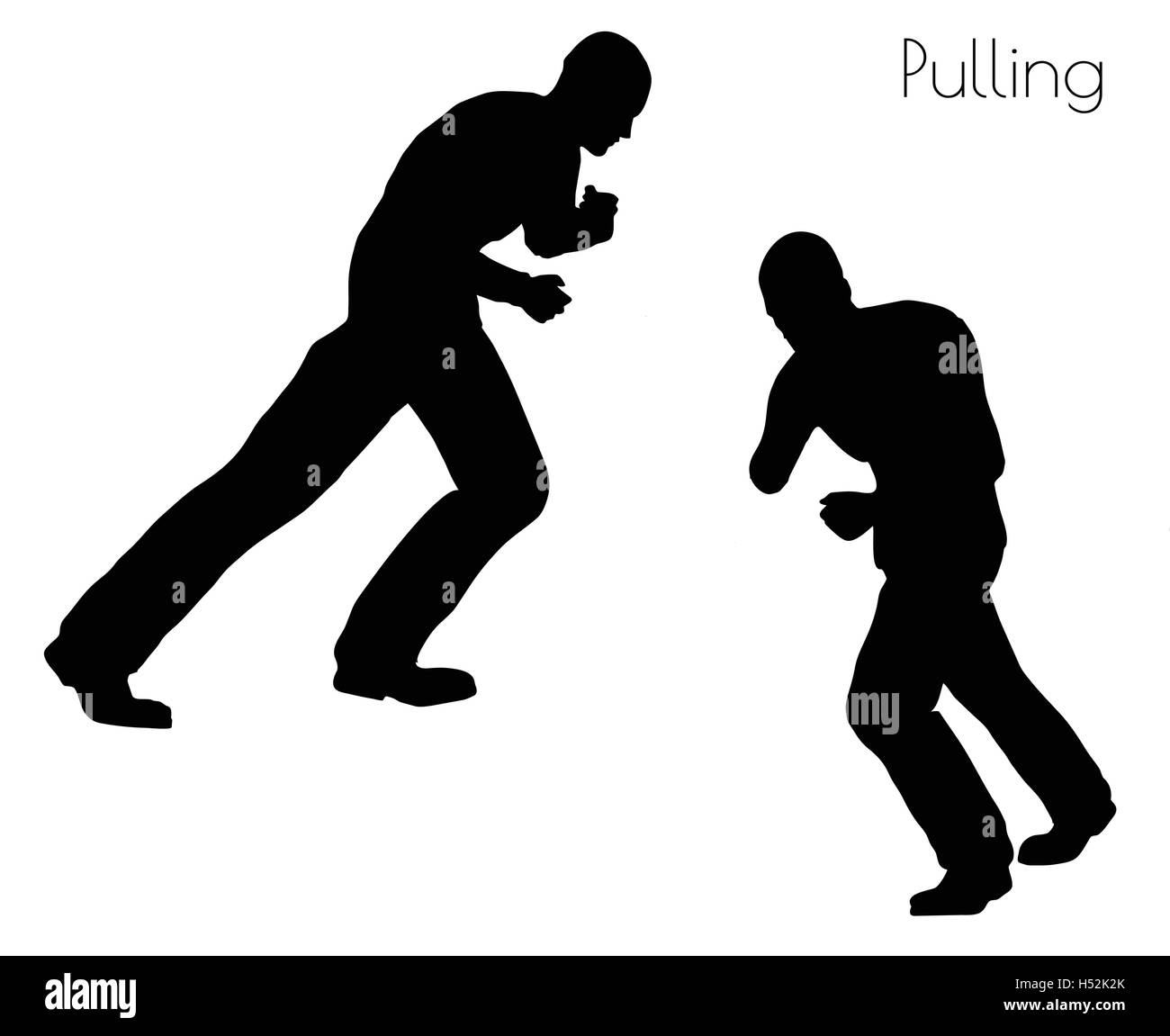 EPS 10 vector illustration of man in Pulling Action pose on white ...