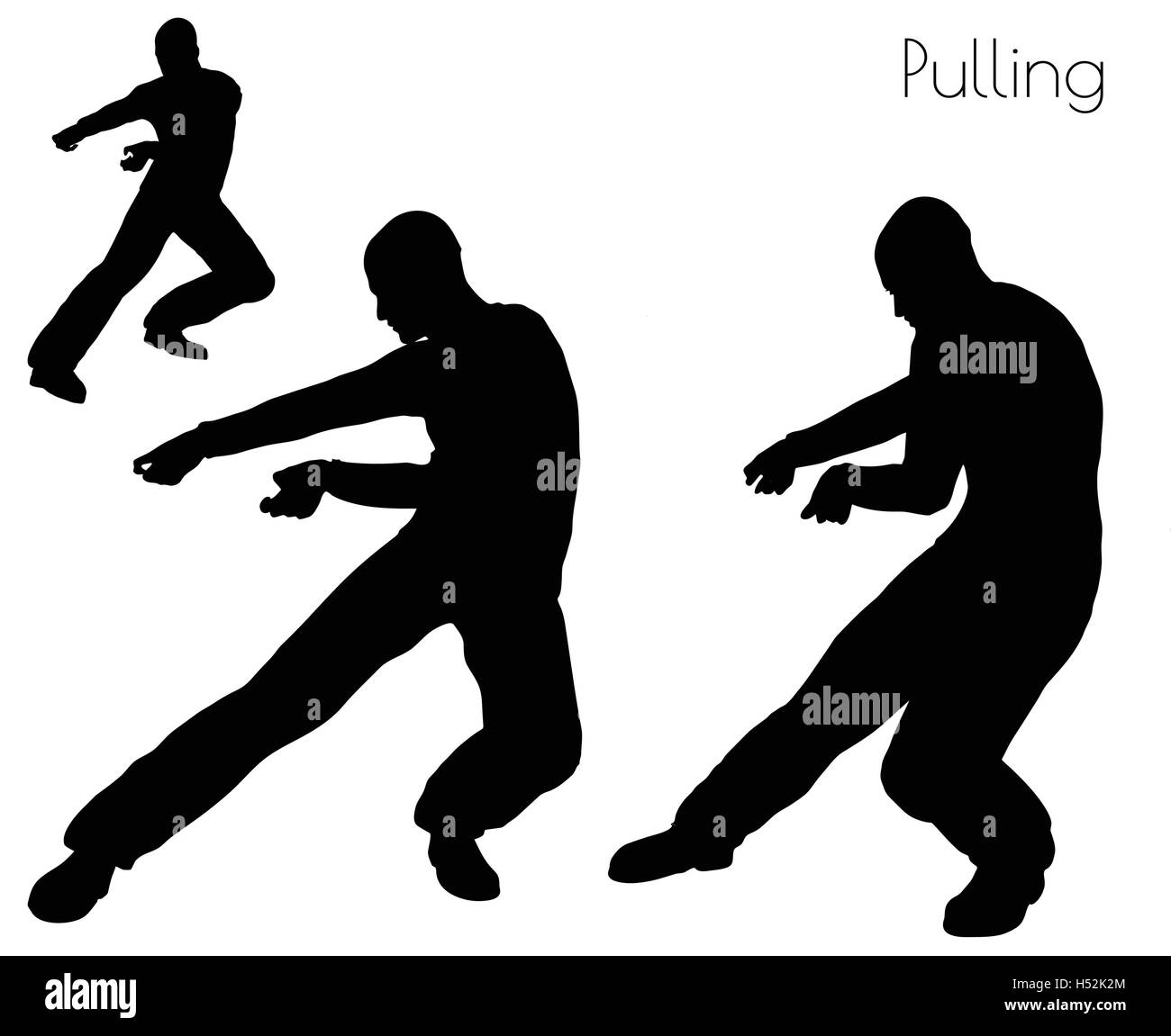 EPS 10 vector illustration of man in Pulling Action pose on white ...