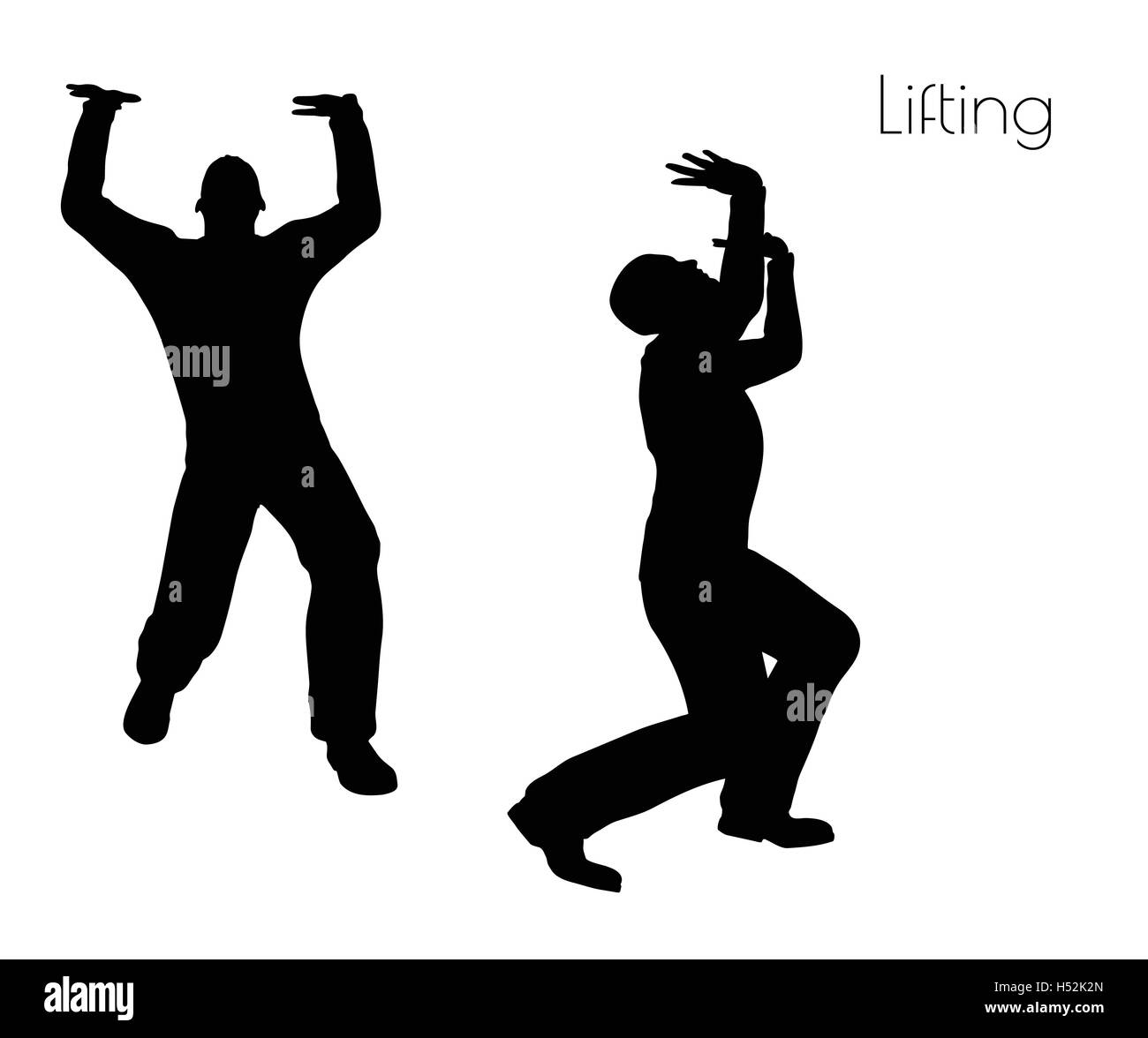 EPS 10 vector illustration of man in Lifting Action pose on white ...