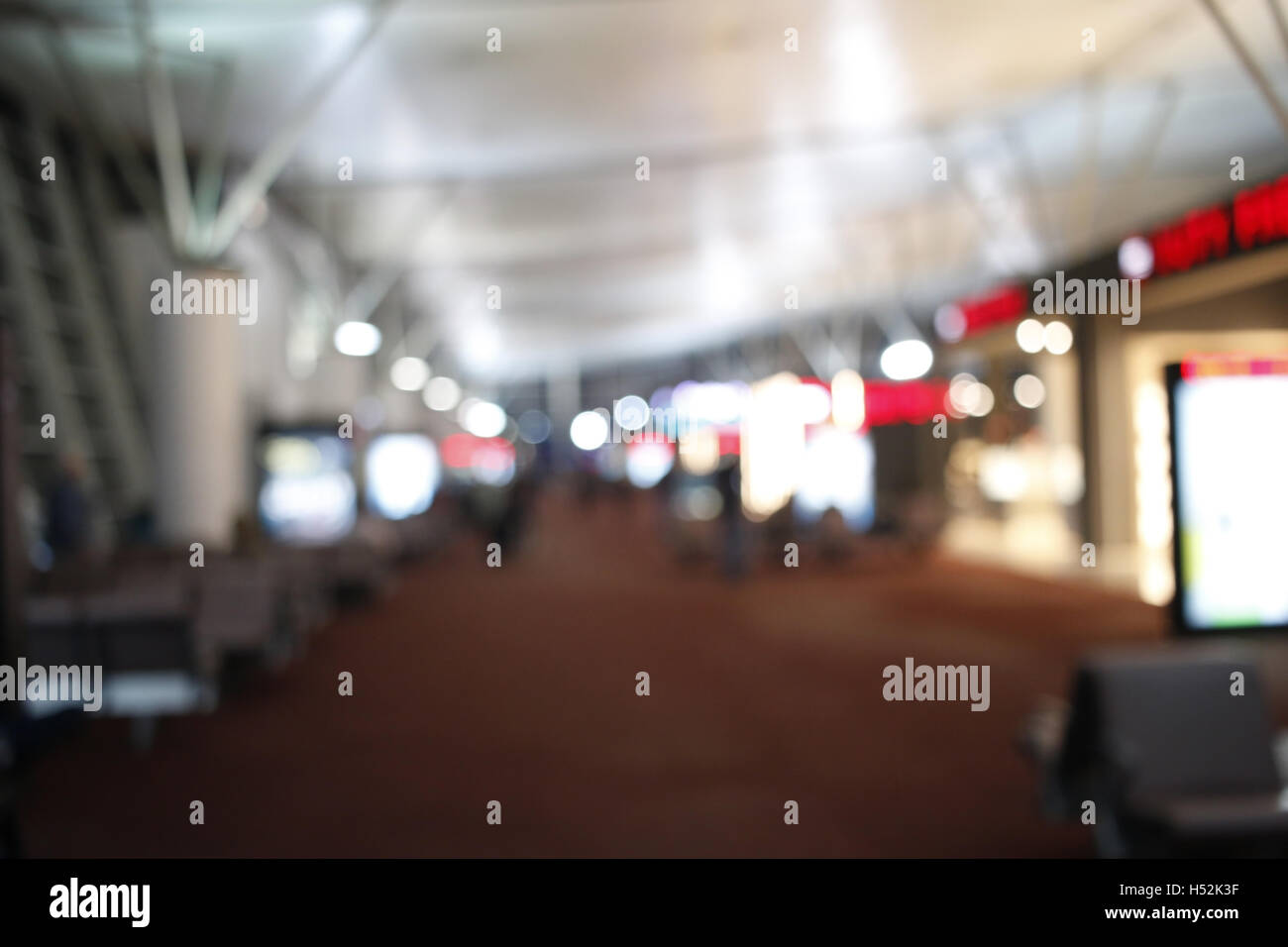 blurry lights of an airport terminal at night Stock Photo - Alamy