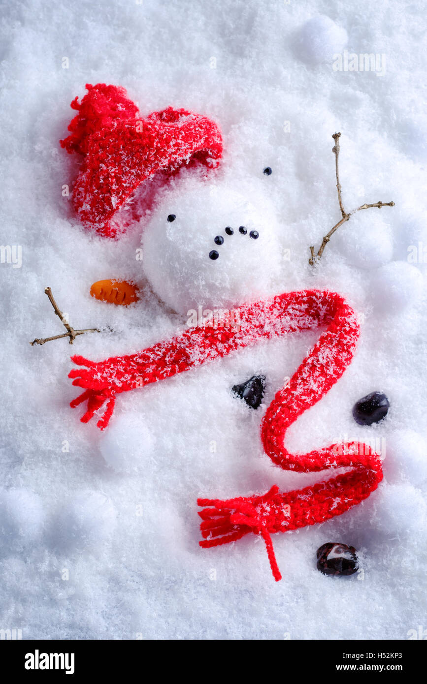 Snowman with red scarf and buttons hi-res stock photography and images ...