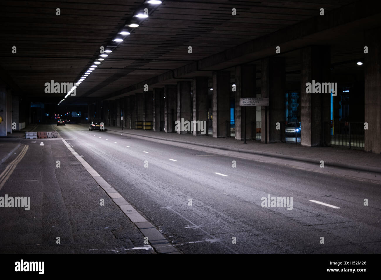 Covered Street Illuminated at Night Stock Photo - Alamy