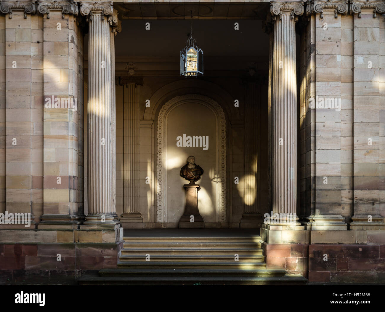 Classic french palace view. Entrance with columns, Strasbourg Stock ...