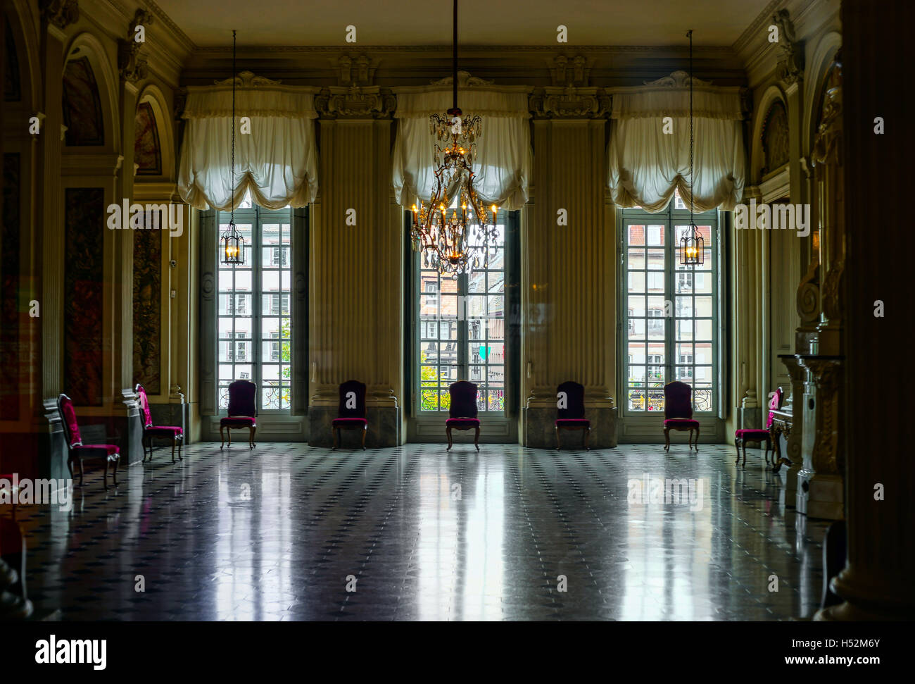 Beautiful dancing hall interior in classic french palace, Strasbourg ...