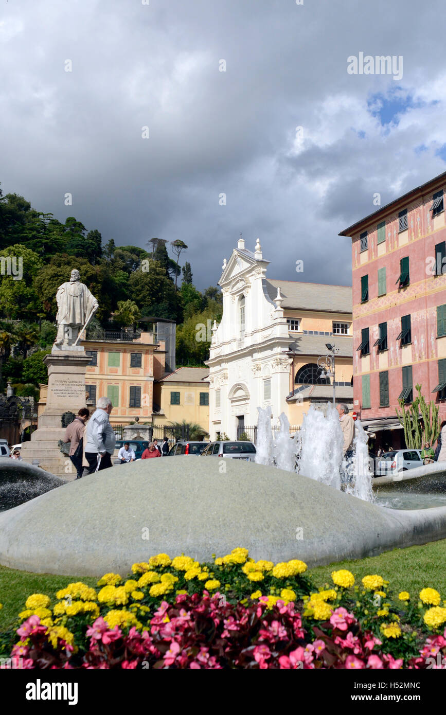 Piazza Giacomo Matteotti square in Chiavari, Liguria, Italy Stock Photo ...