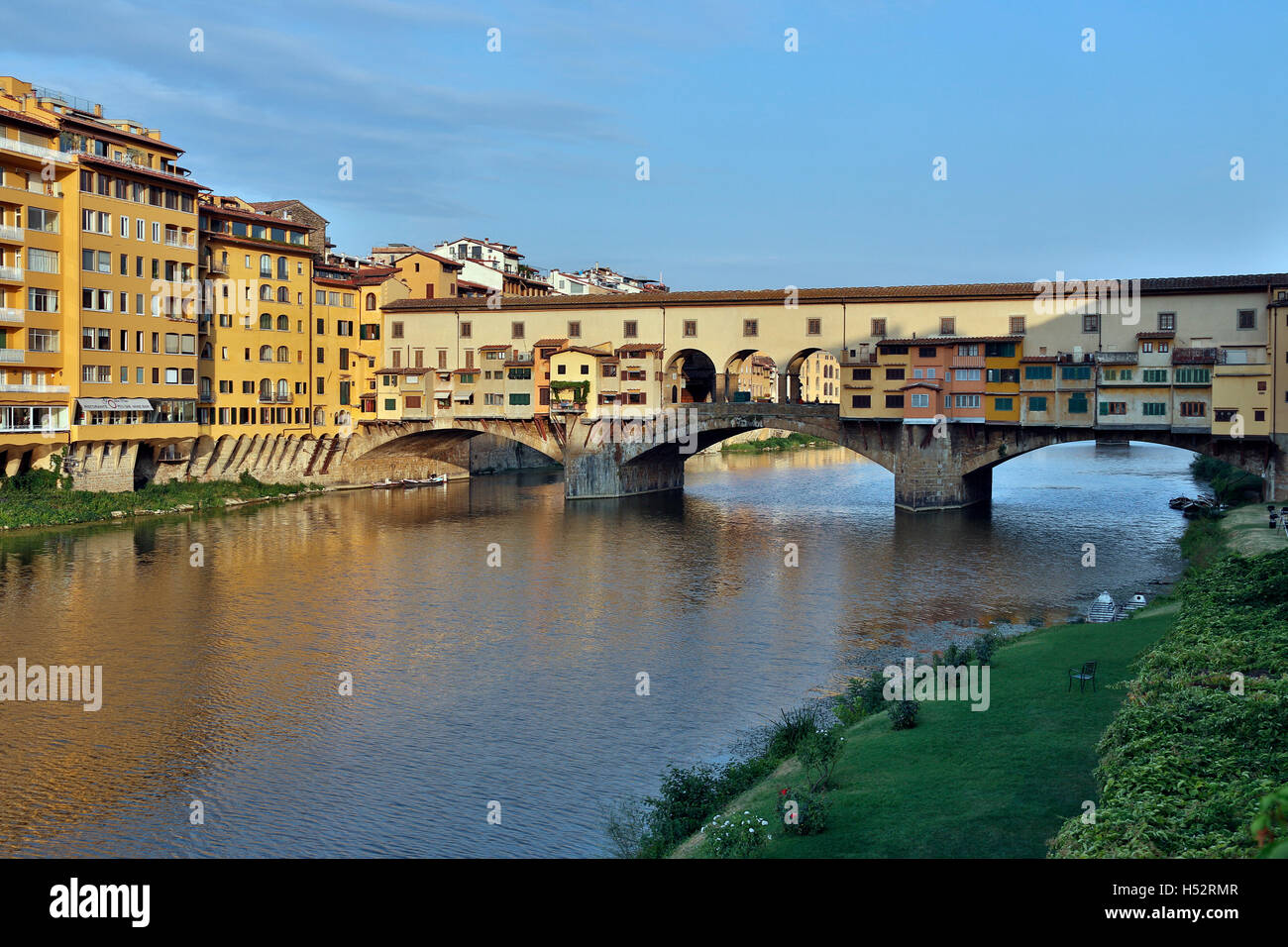 Florence, Italy - The Ponte Vecchio (Old Bridge] is a Medieval stone ...