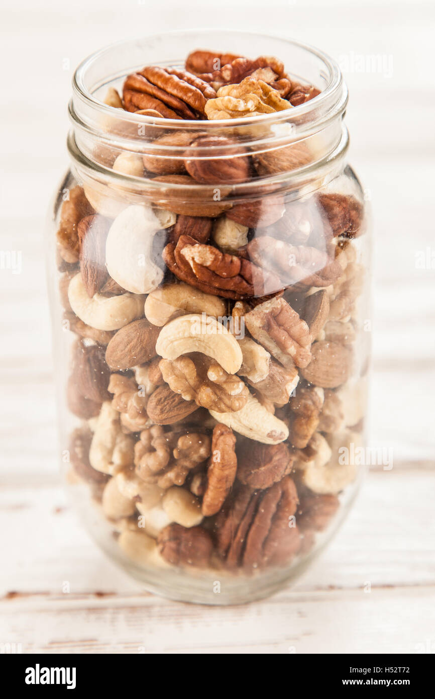 Mix of different nuts closeup photo Stock Photo - Alamy