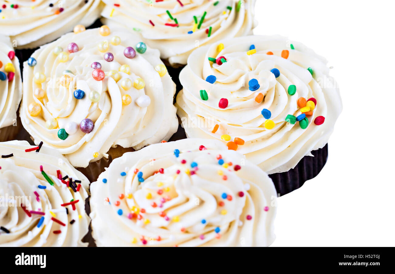 celebratory cupcakes on a white background Stock Photo - Alamy
