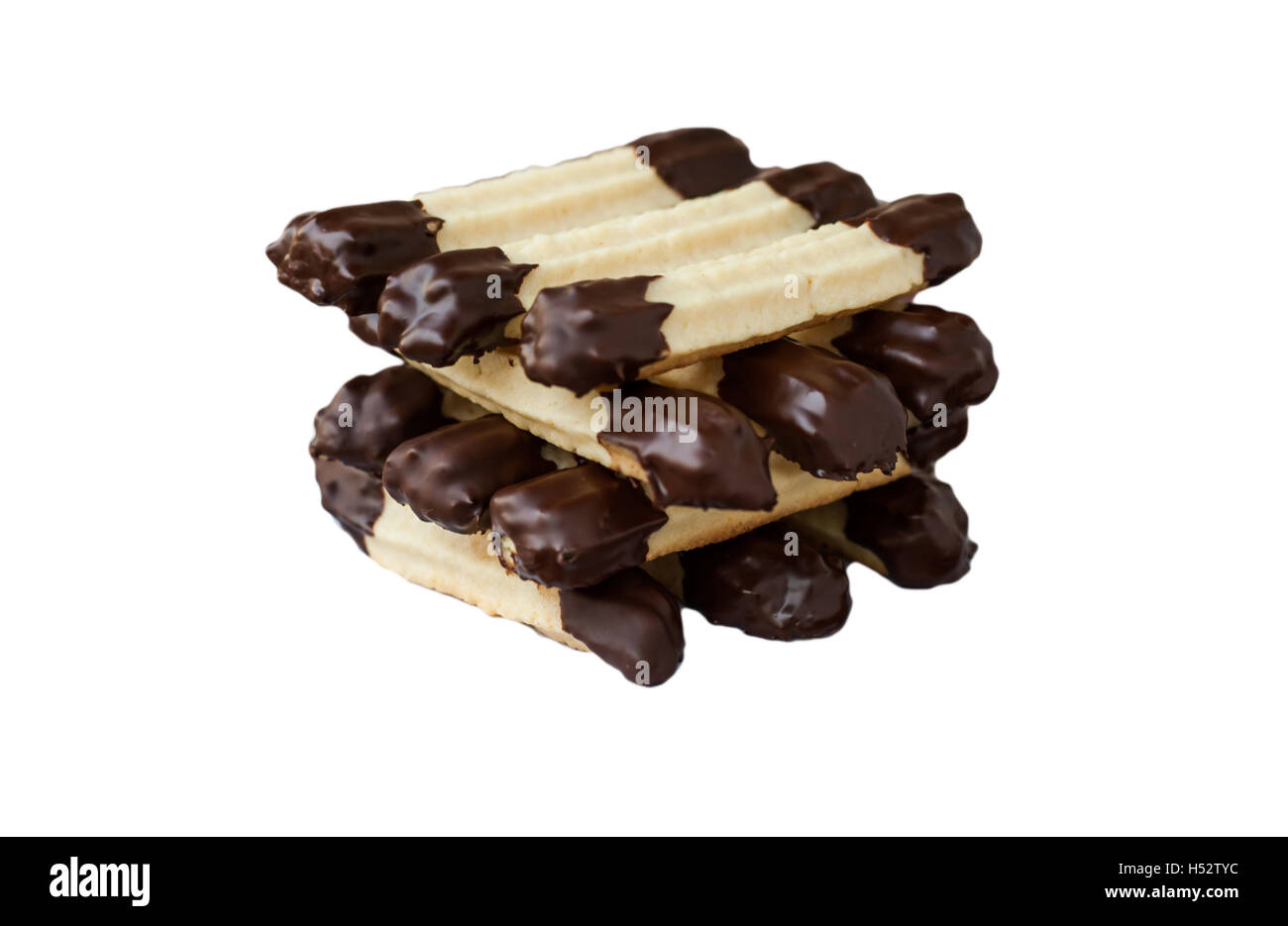 long sticks shortbread dipped in chocolate Stock Photo - Alamy