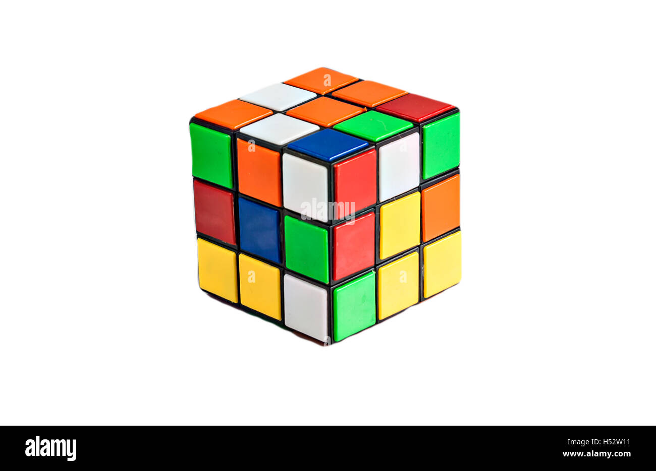 Folding multi-colored cube isolated Stock Photo - Alamy