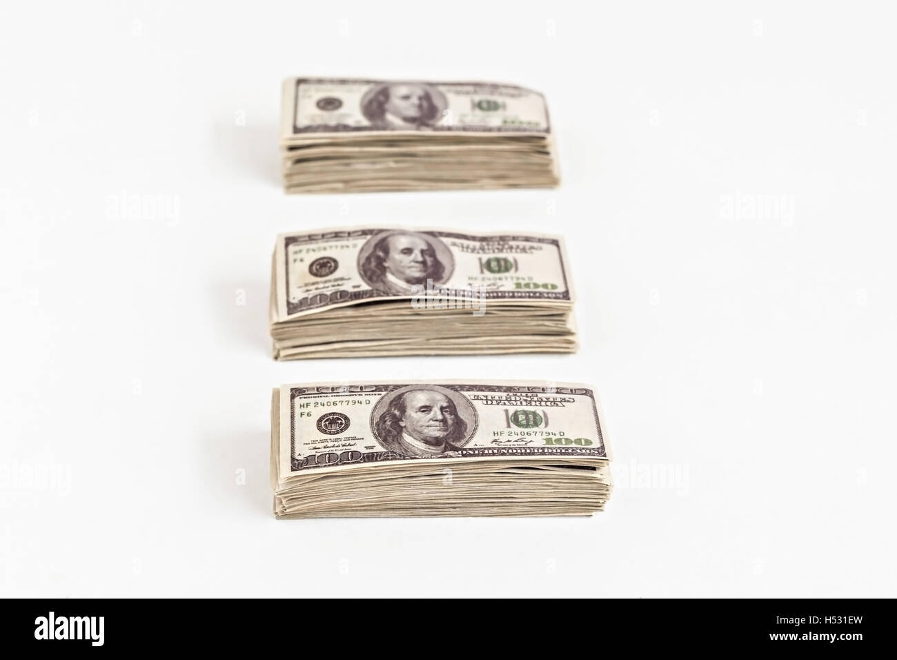 large pack of dollars isolated Stock Photo - Alamy