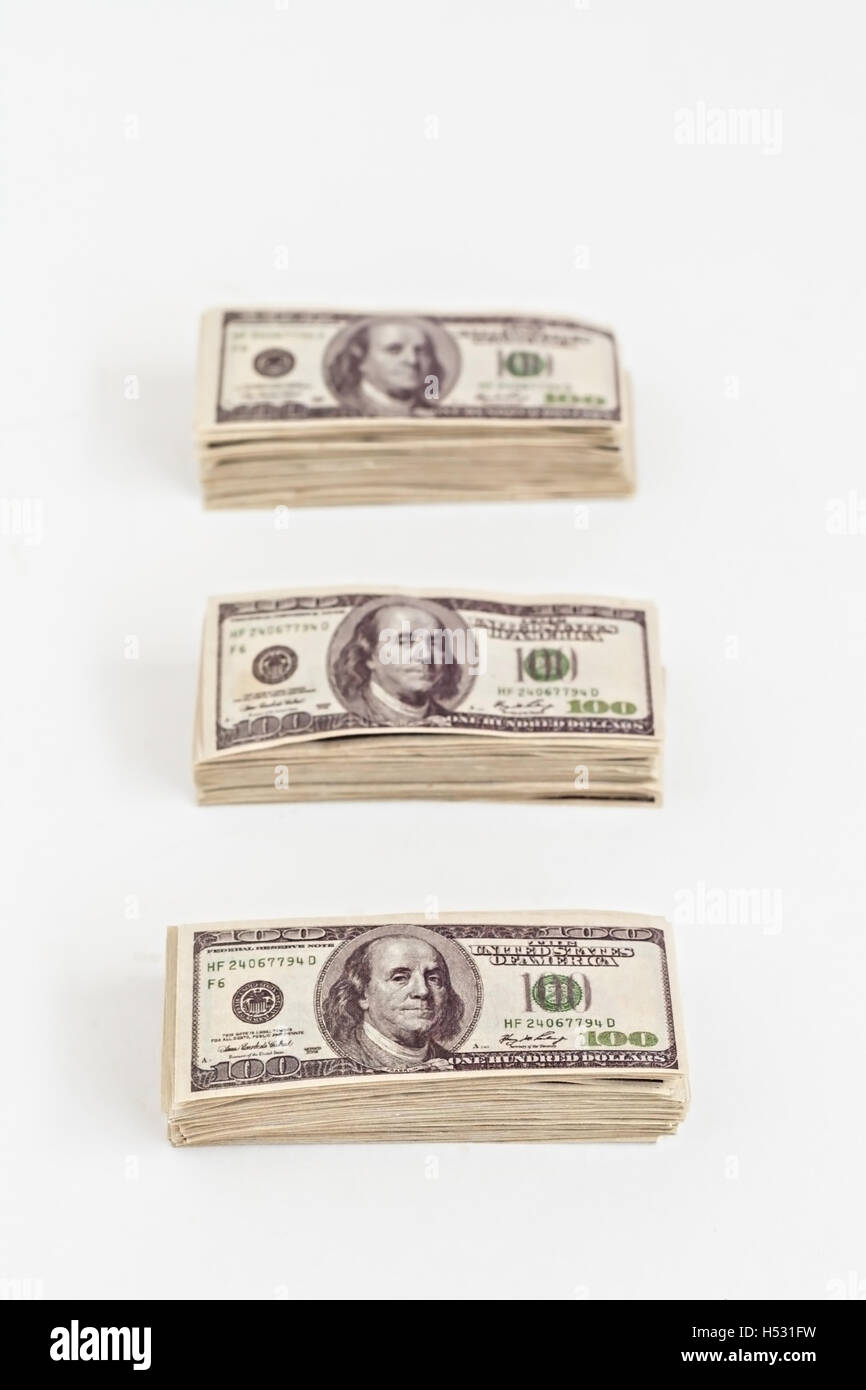 large pack of dollars isolated Stock Photo - Alamy