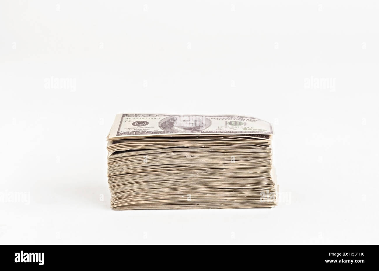 large pack of dollars isolated Stock Photo - Alamy