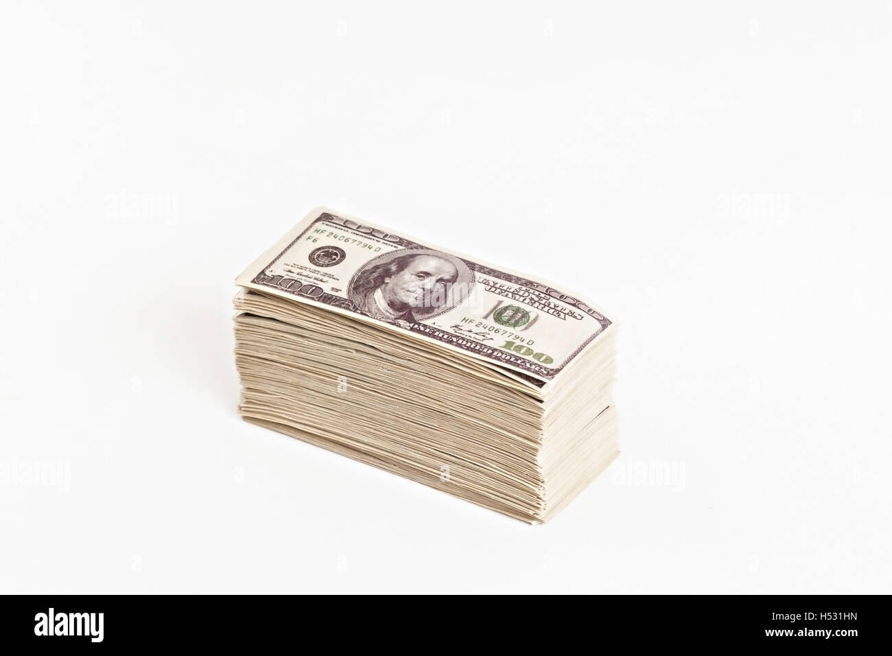 large pack of dollars isolated Stock Photo - Alamy