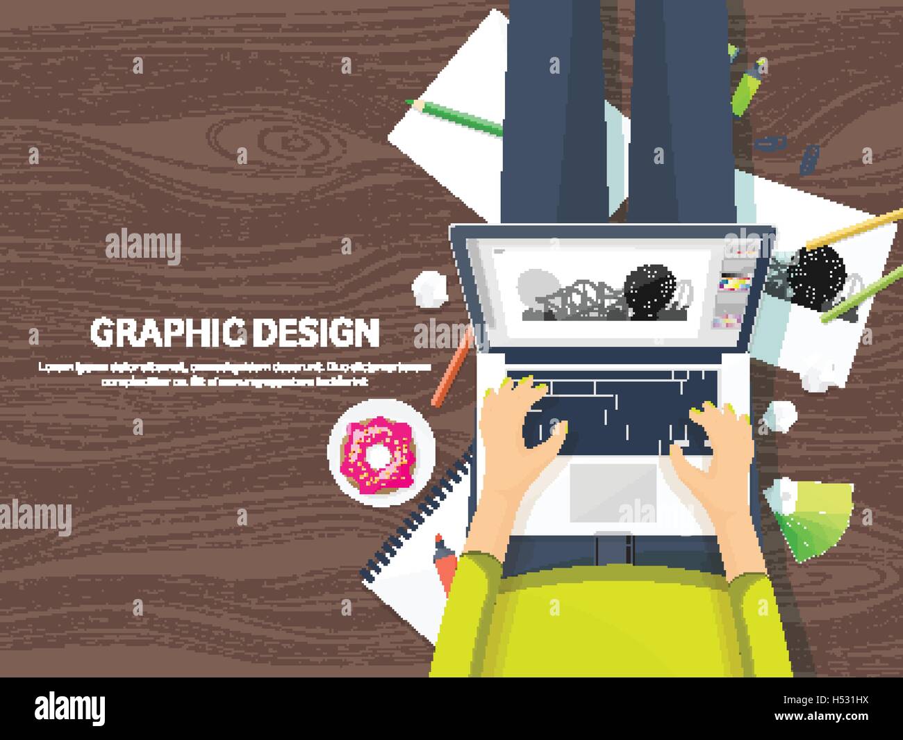 Graphic web design. Drawing and painting. Development. Illustration ...