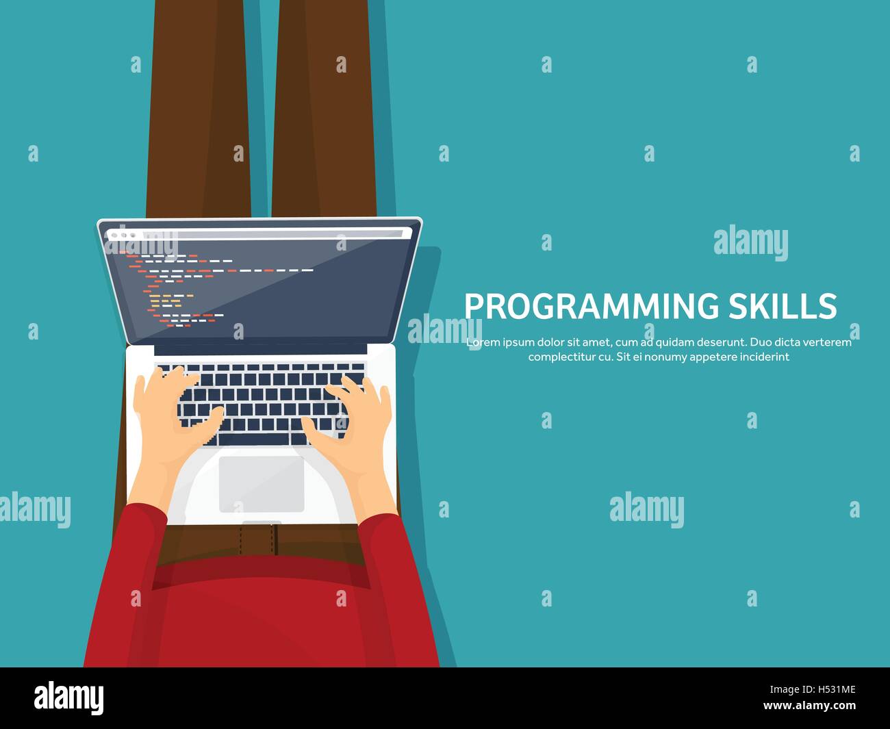 Programming,coding. Flat computing background. Code, hardware,software. Web development. Search ...