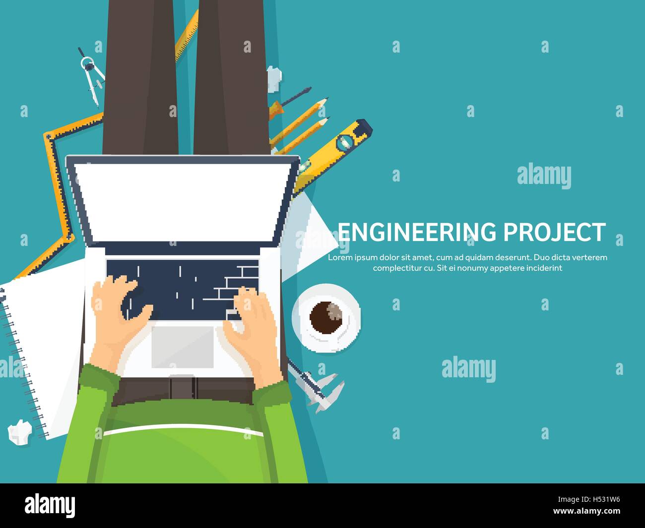 Vector illustration. Engineering and architecture. Drawing ...