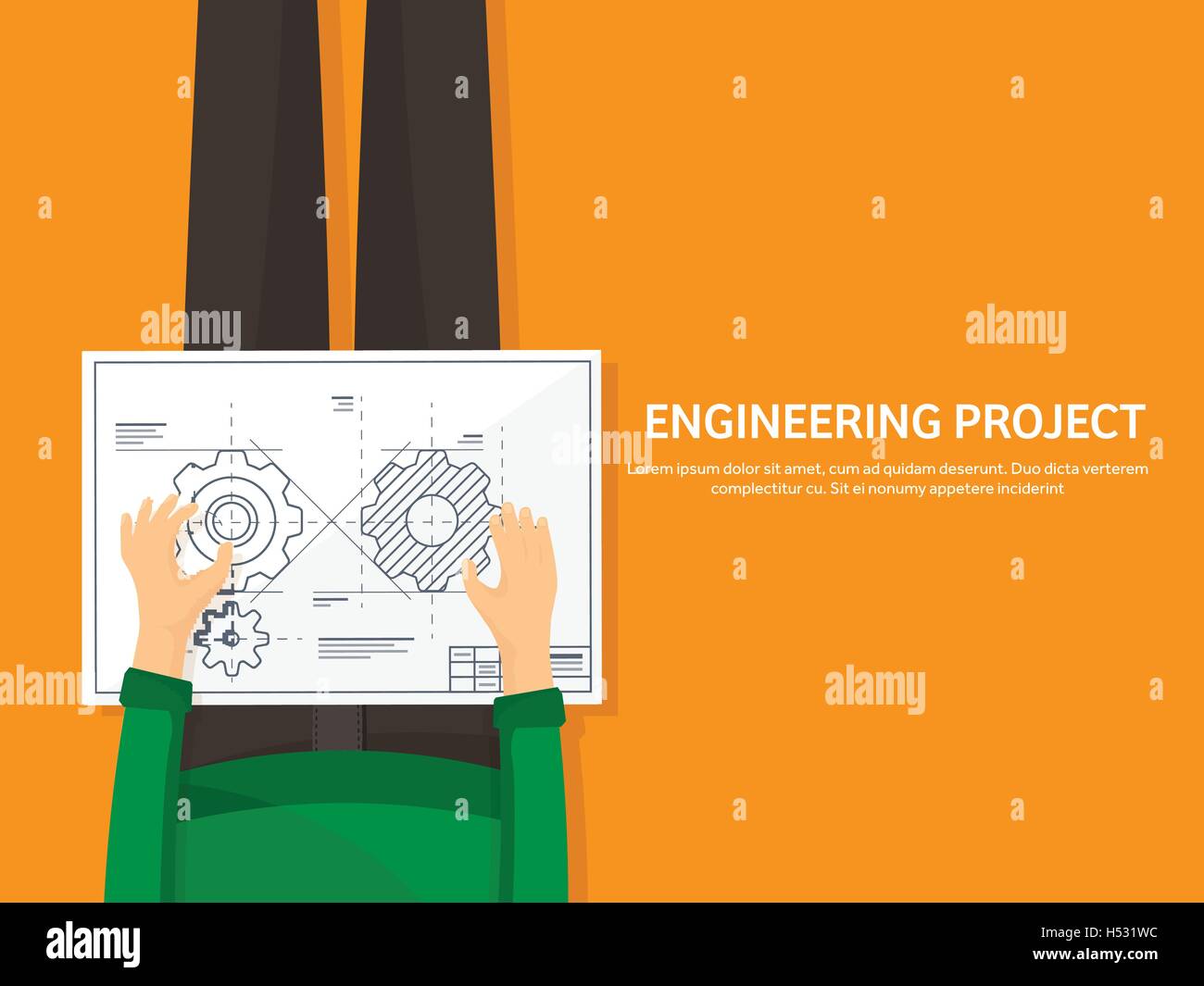Vector illustration. Engineering and architecture. Drawing ...