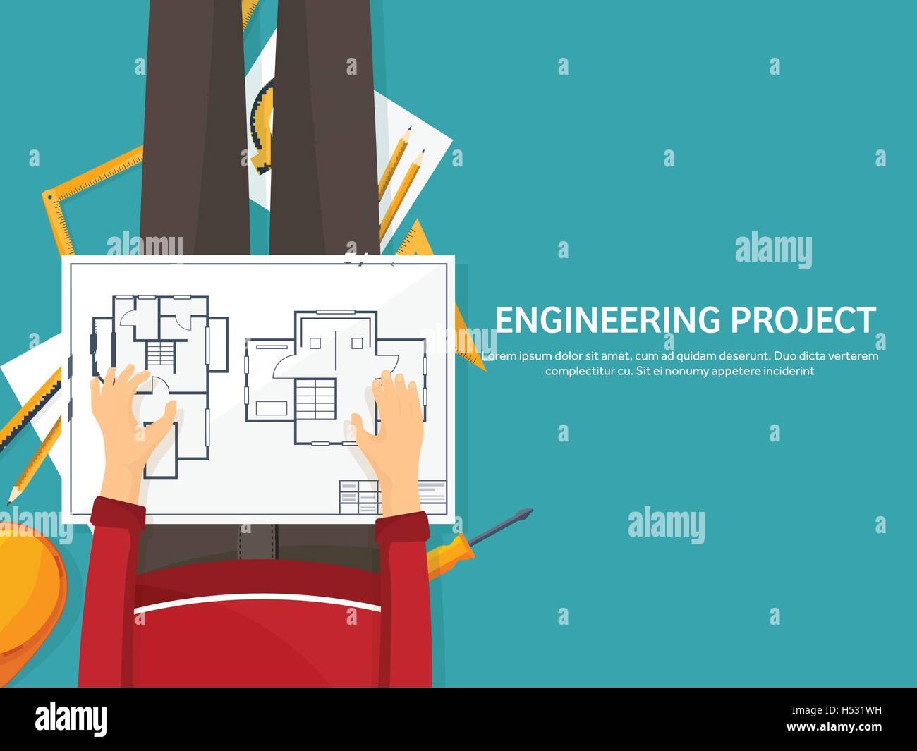 Vector illustration. Engineering and architecture. Drawing ...