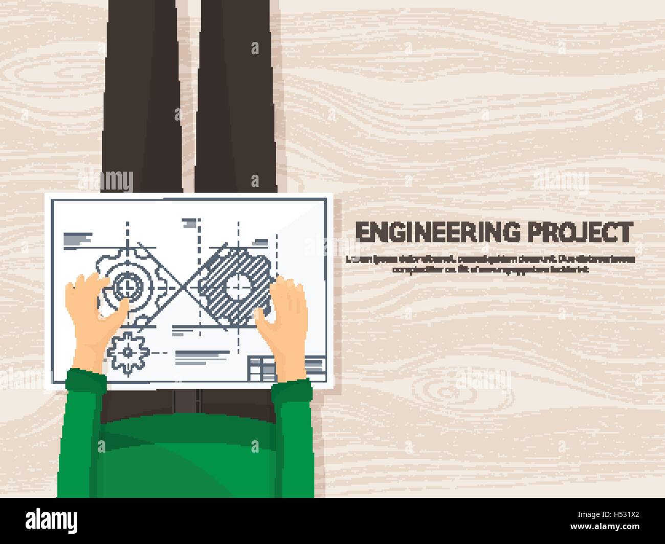 Vector illustration. Engineering and architecture. Drawing ...