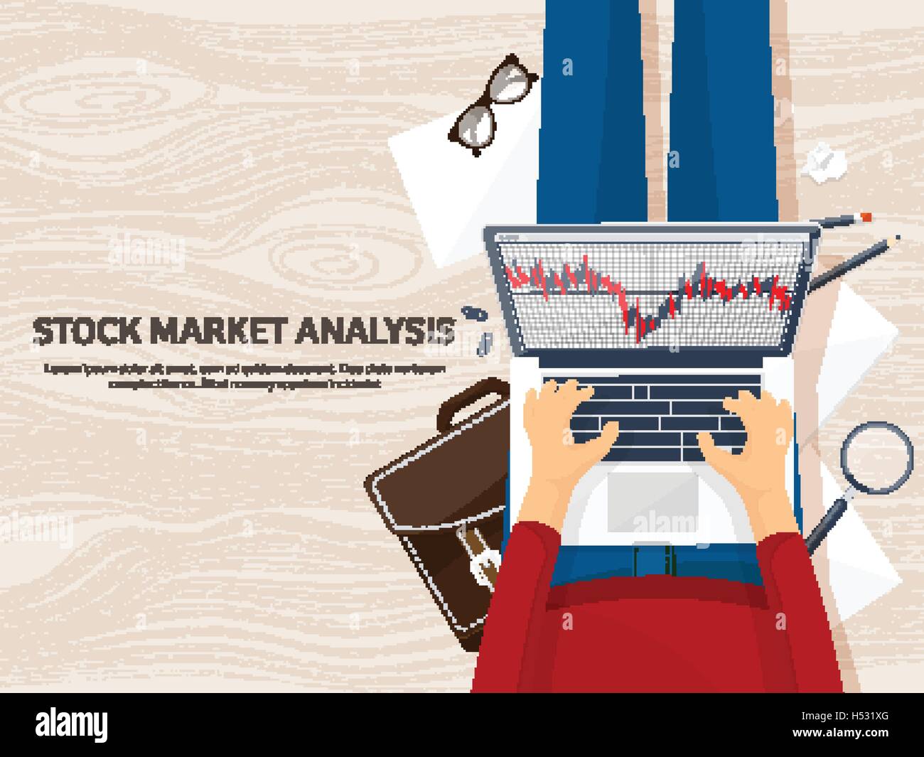 Vector illustration. Flat background. Market trade. Trading platform ...