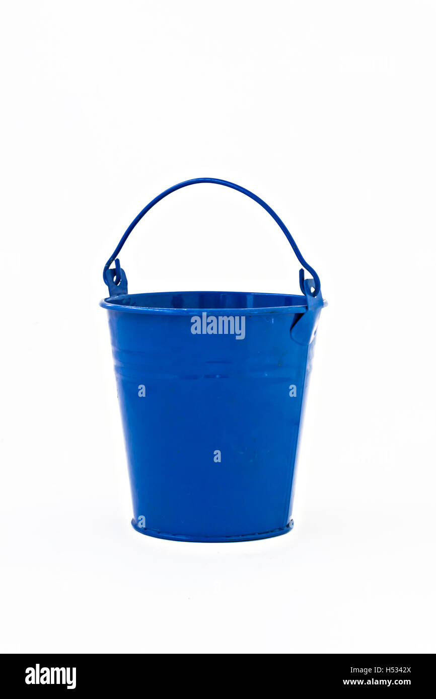 blue metal bucket decorative isolated on white background Stock Photo ...