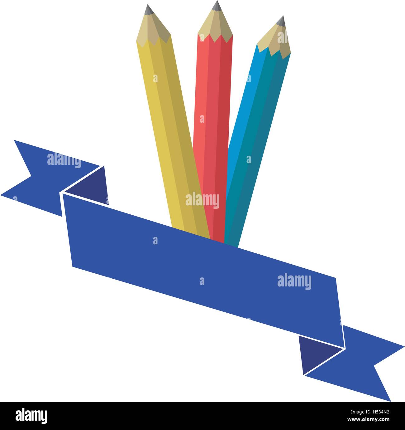 Set of pencils with a ribbon, Vector illustration Stock Vector Image ...