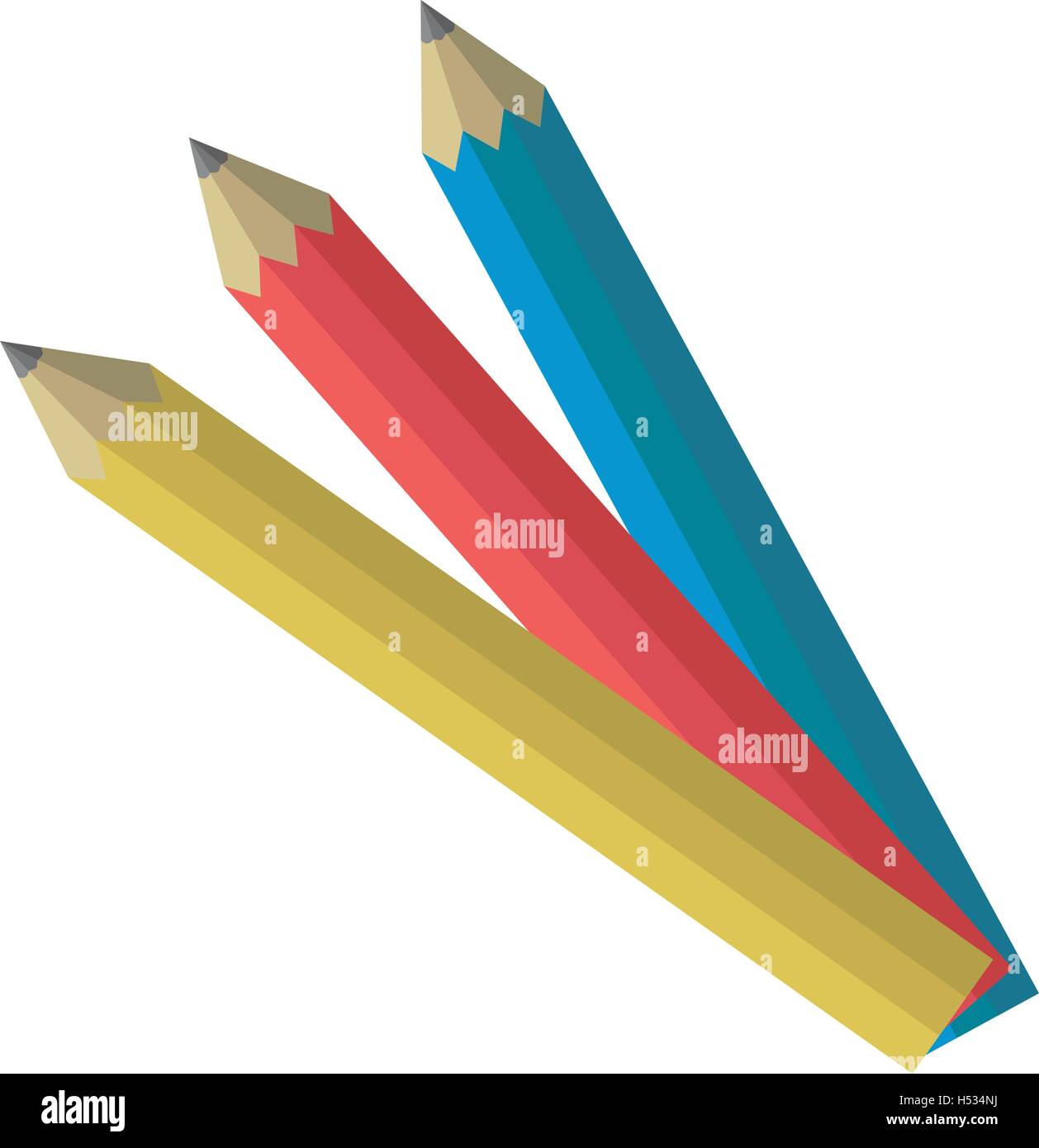Set of colored pencils, School supply vector illustration Stock Vector ...