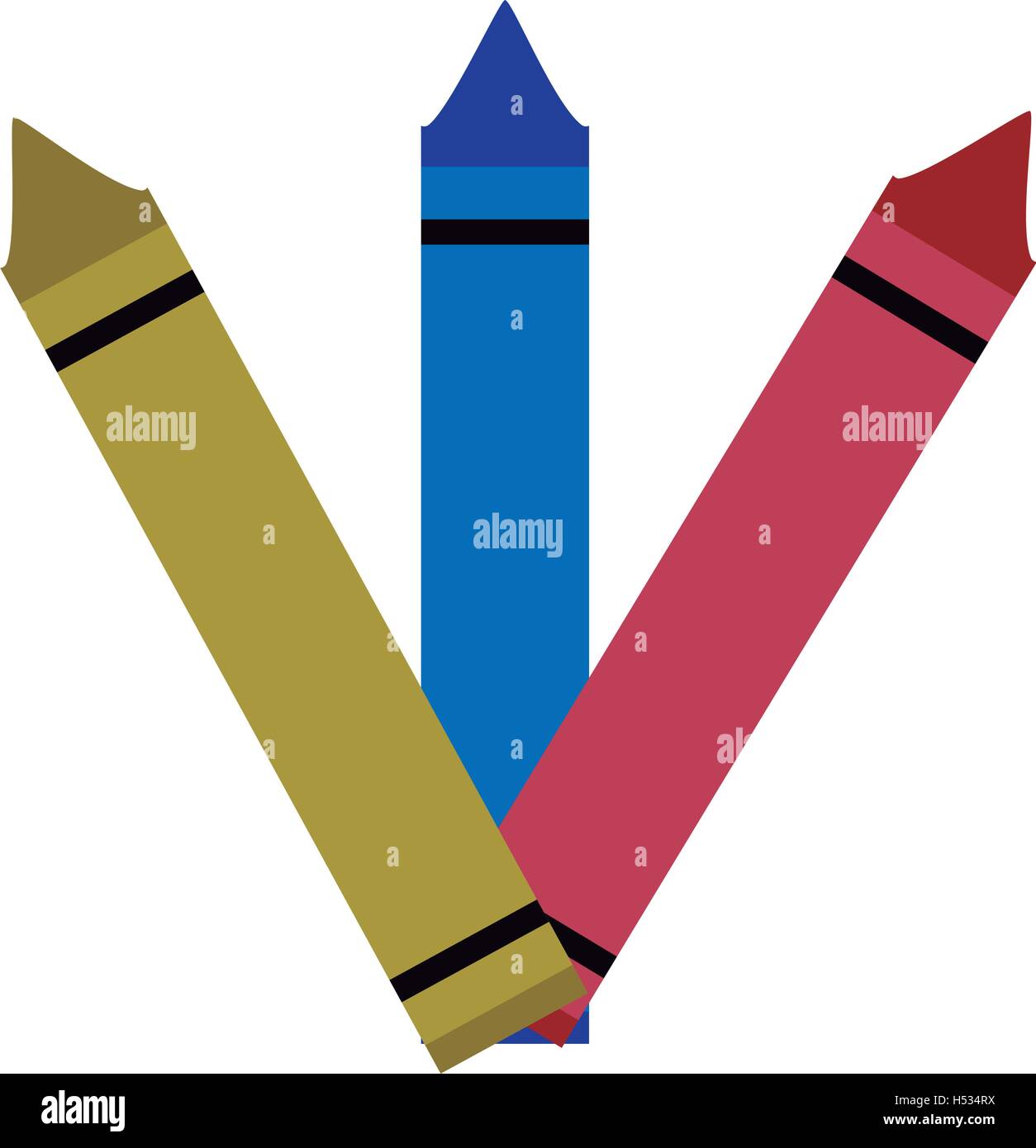 Set of crayons, School supply vector illustration Stock Vector Image ...