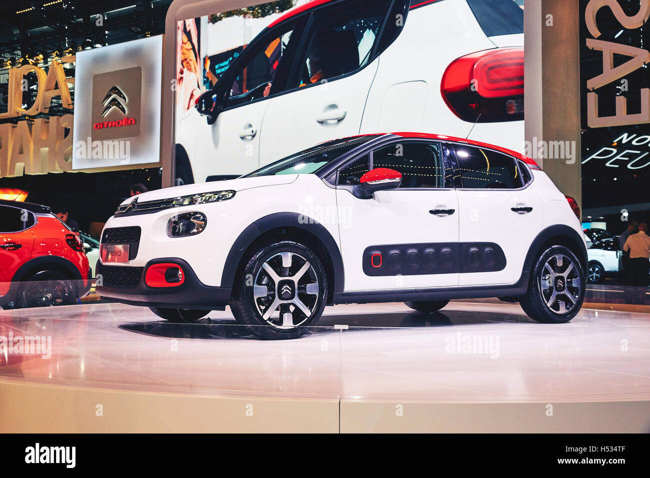 Paris, France - September 29, 2016: 2017 Citroen C3 presented on the ...