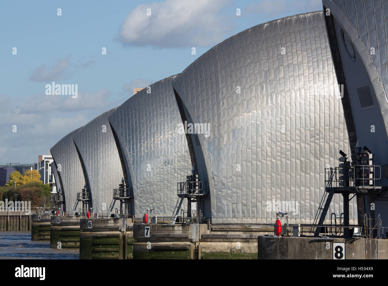 Thames barrier raised hi-res stock photography and images - Alamy