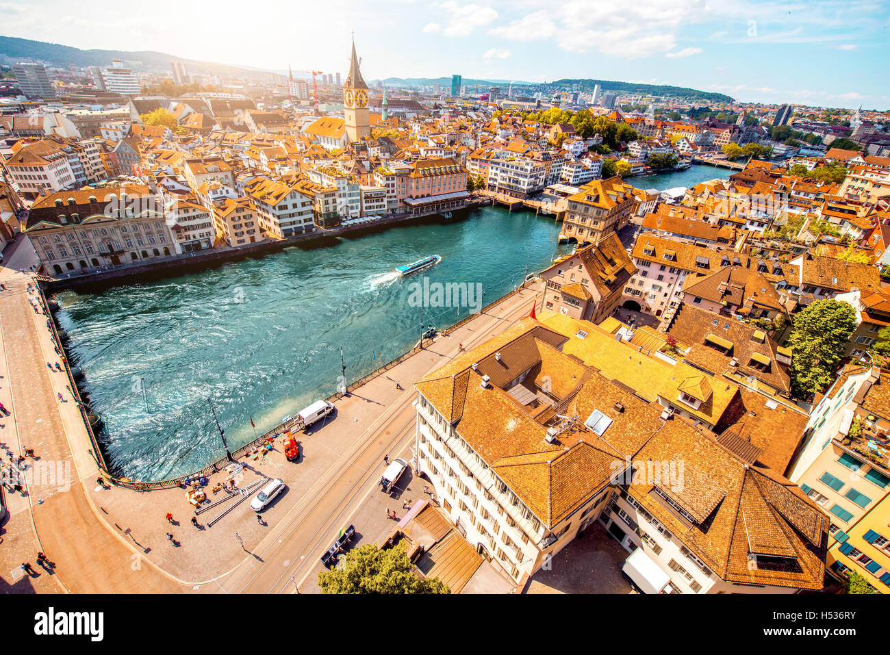 Aerial view on Zurich city in Switzerland Stock Photo - Alamy