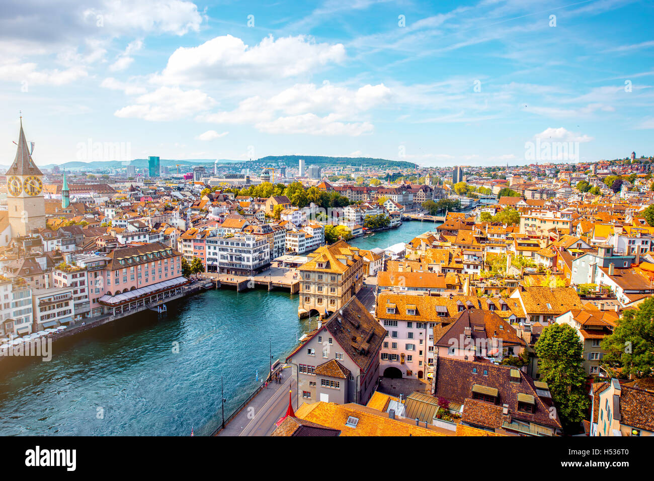 Aerial view on Zurich city in Switzerland Stock Photo - Alamy