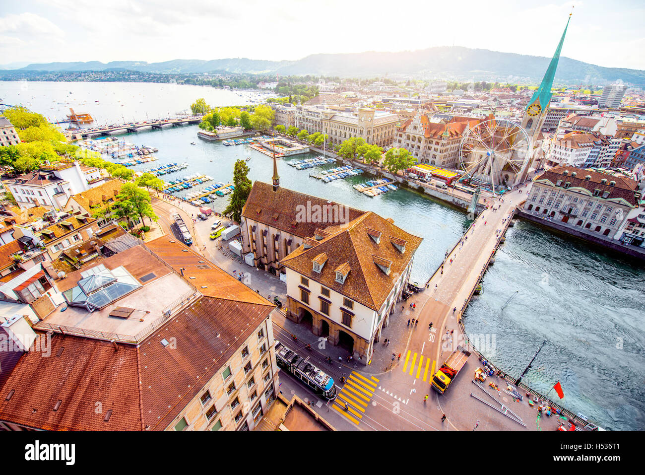 Aerial view on Zurich city in Switzerland Stock Photo - Alamy