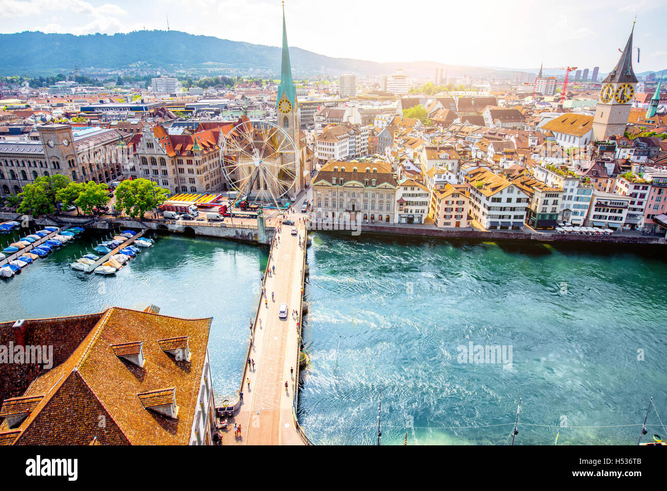 Aerial view on Zurich city in Switzerland Stock Photo - Alamy
