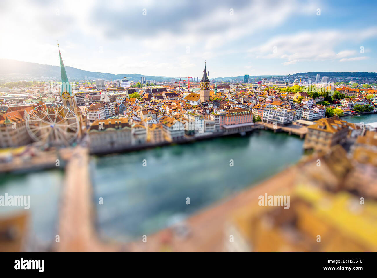 Aerial view on Zurich city in Switzerland Stock Photo - Alamy