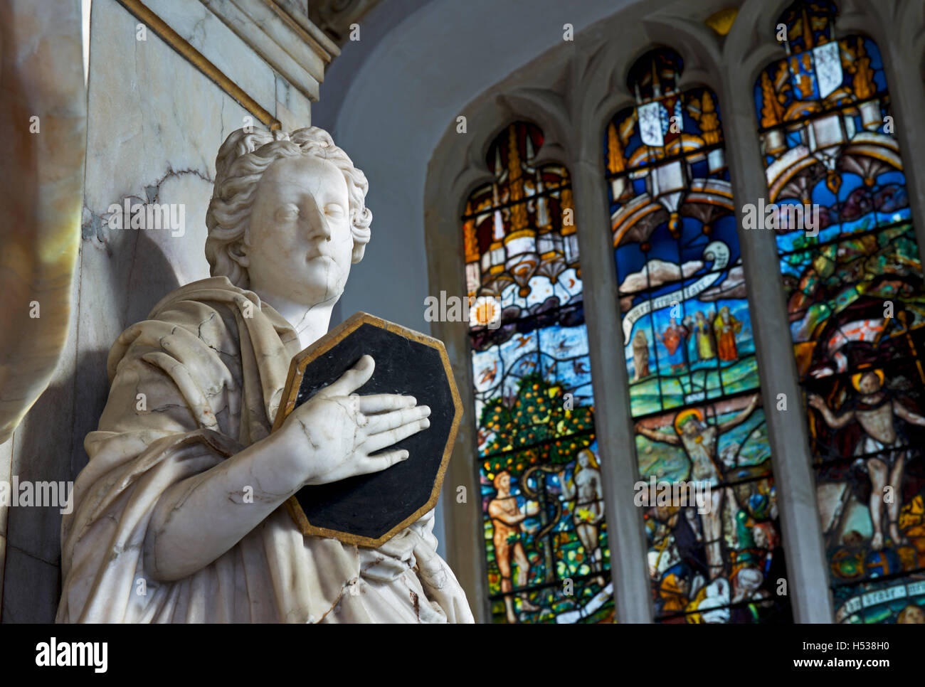 Figure on tomb of Sir Antony Mildmay, in St Leonard's Church, Apethorpe ...