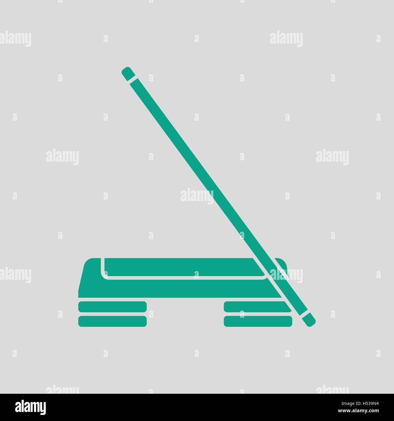 Step board and stick icon. Gray background with green. Vector ...