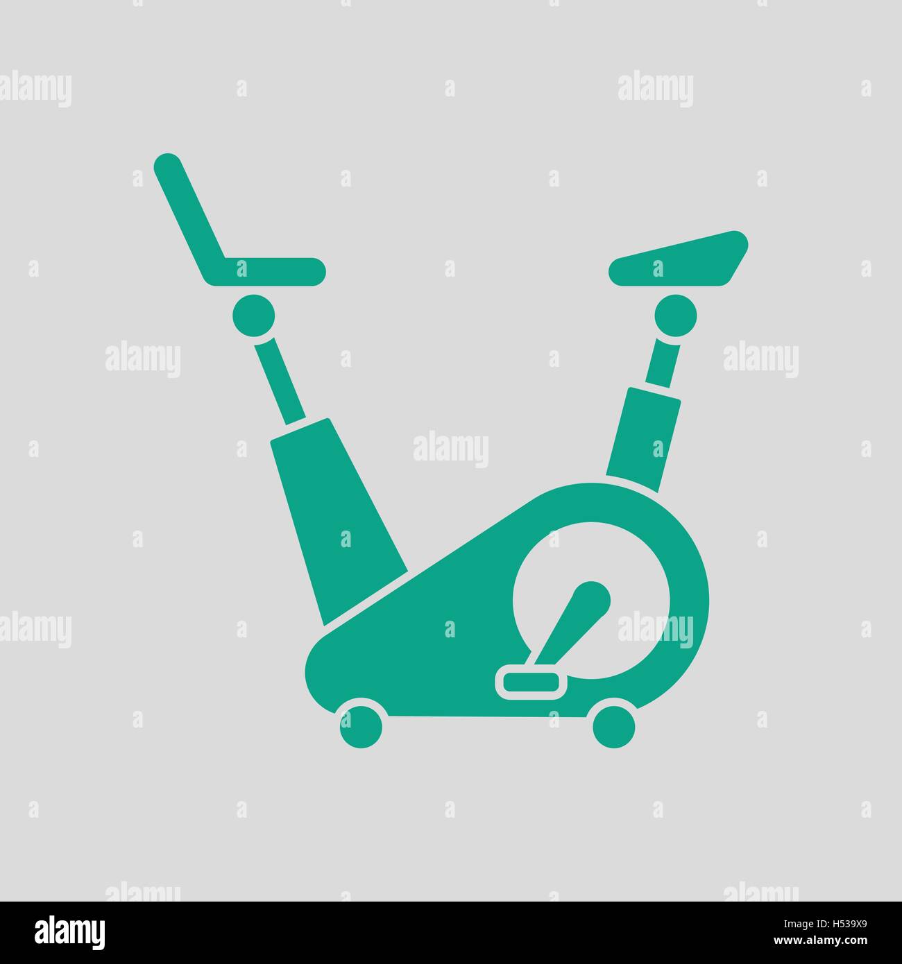 Exercise bicycle icon. Gray background with green. Vector illustration ...