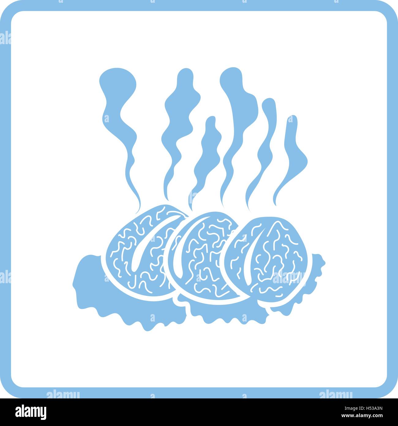 Smoking cutlet icon. Blue frame design. Vector illustration Stock ...
