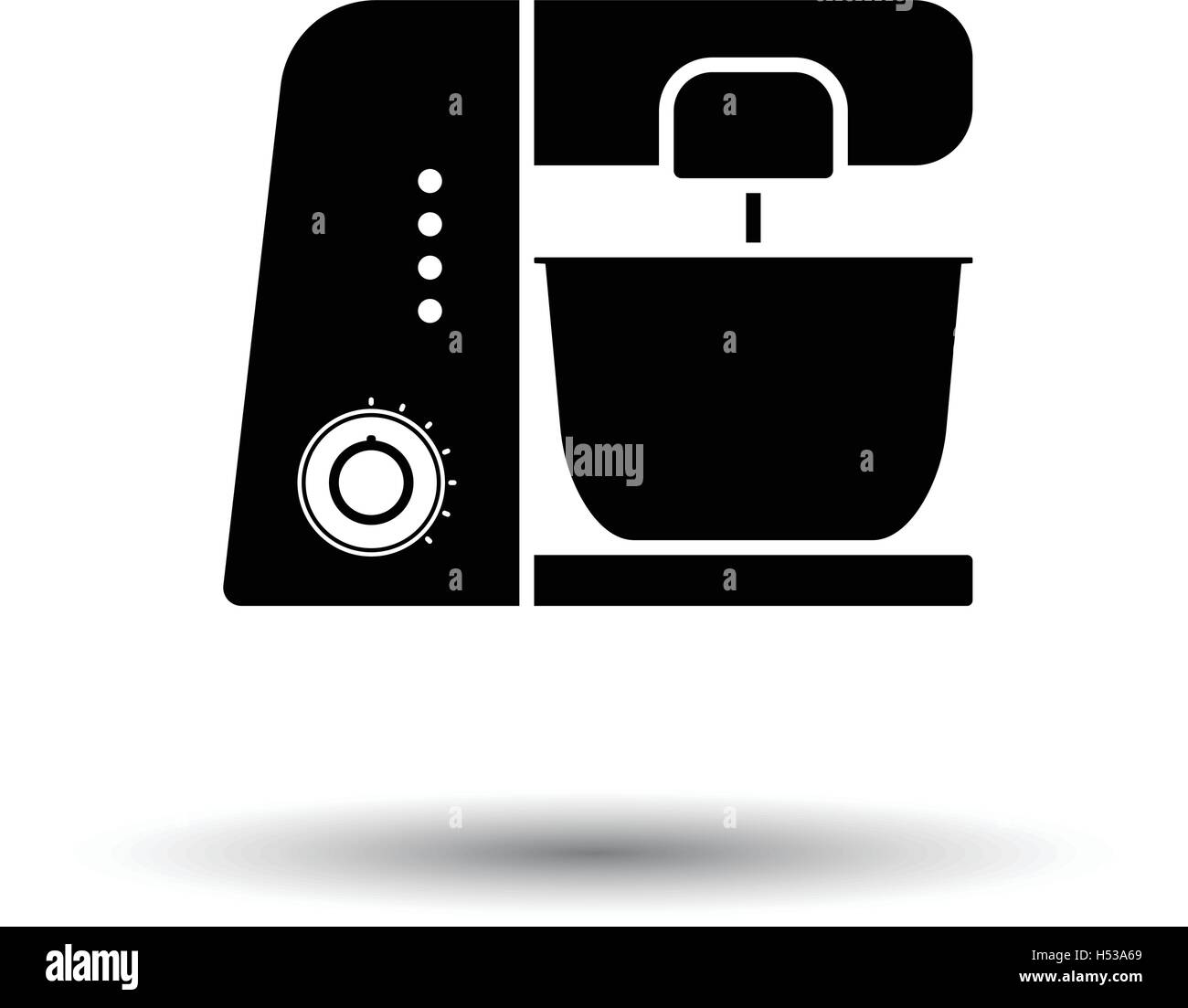 Kitchen food processor icon. White background with shadow design ...