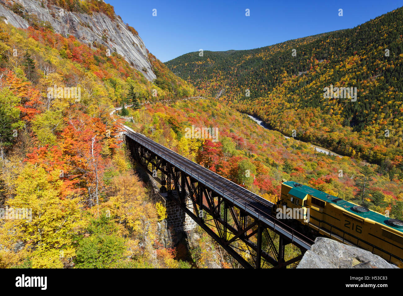 Conway Scenic Railroad’s “Notch Train” crossing the Willey Brook ...